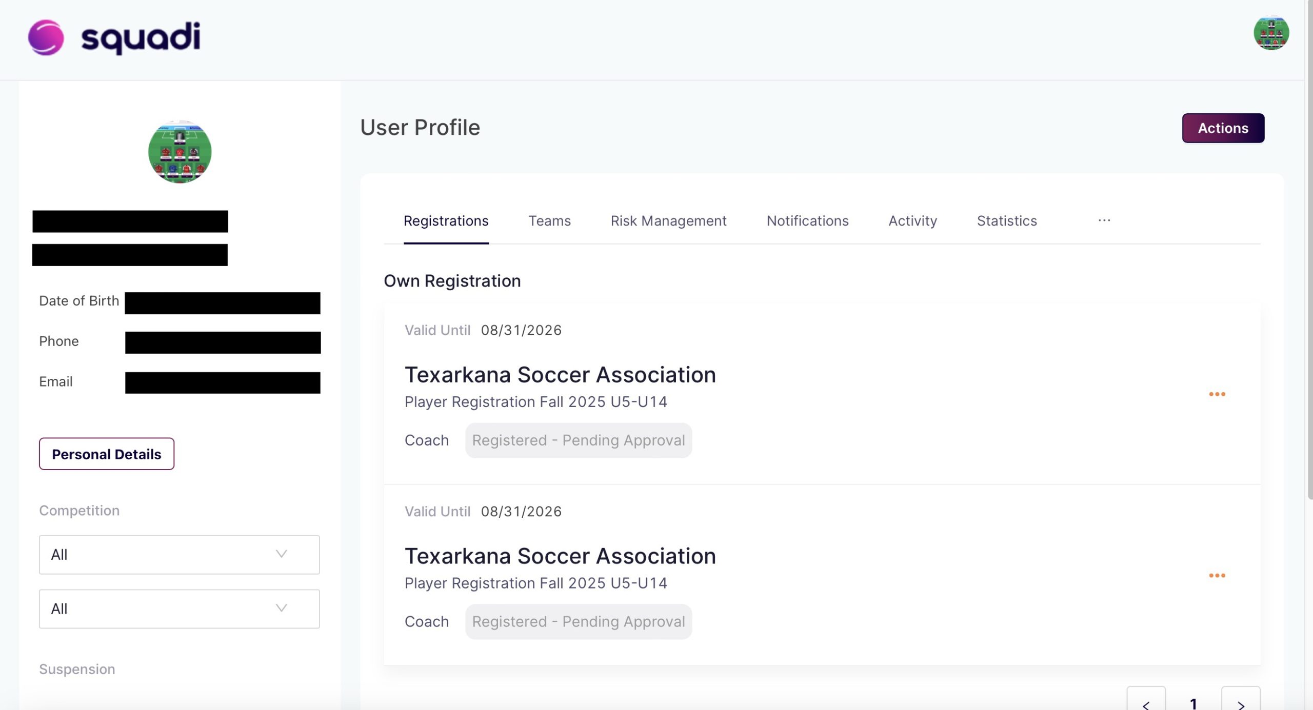 Team login instructions (Squadi) – Texarkana Soccer Association